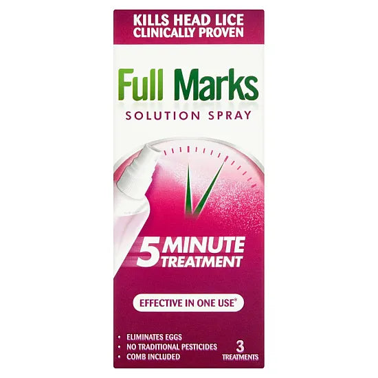 Full Marks Head Lice Solution Spray With Comb - 150ml – Cured Pharmacy