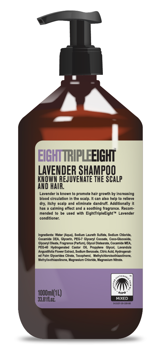 Eight Triple Eight Lavender Shampoo 1L - Soothing & Revitalizing