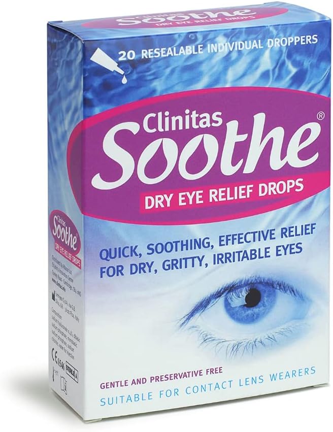 Clinitas Soothe Eye Drops 0.5ml - Pack of 20 Droppers for Dry Eyes ...