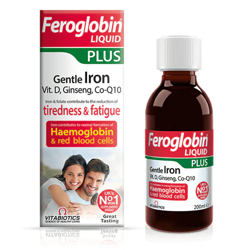 Vitabiotics Feroglobin Plus Liquid Iron 200ml for Energy & Health