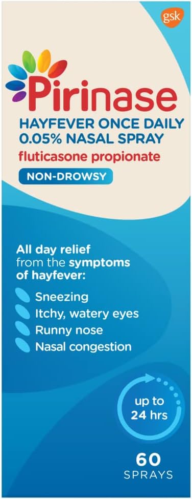 Pirinase Hayfever Relief Nasal Spray - 60 Doses for Allergy Relief