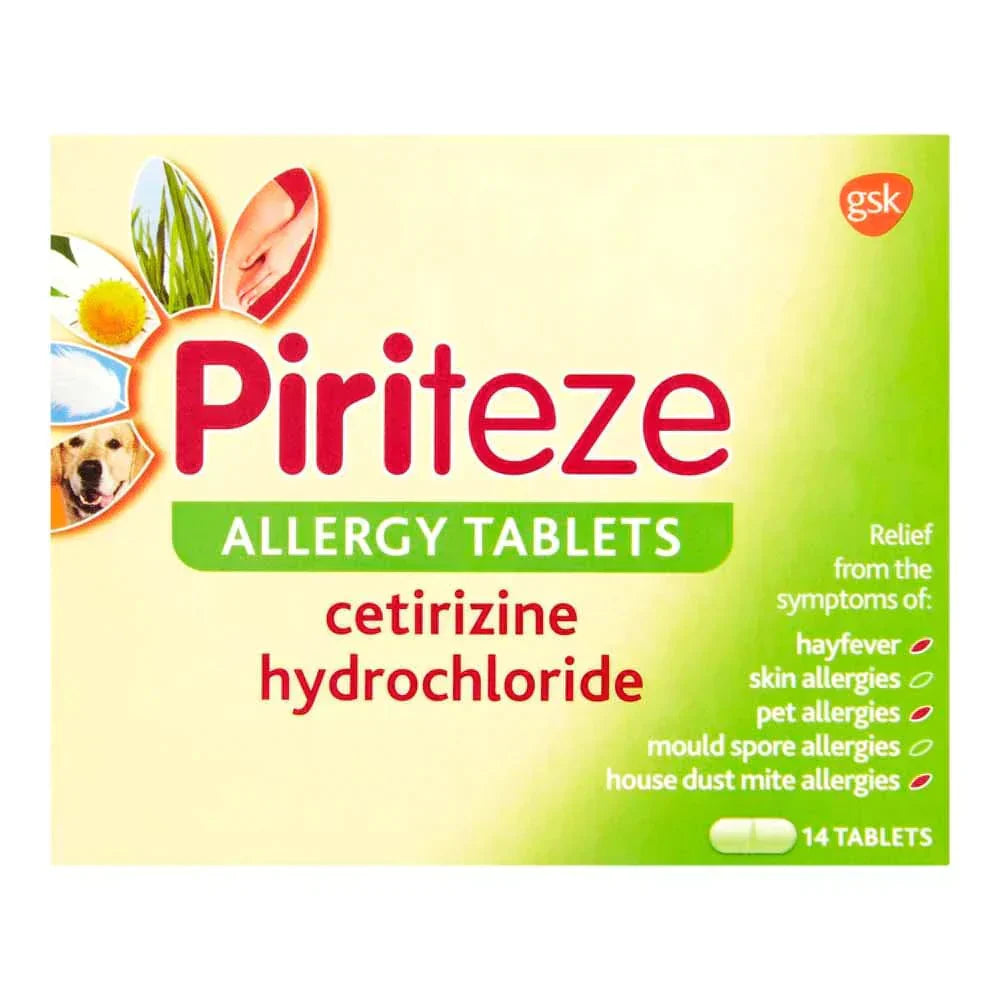 Piriteze Antihistamine Allergy Relief Tablets – Cured Pharmacy